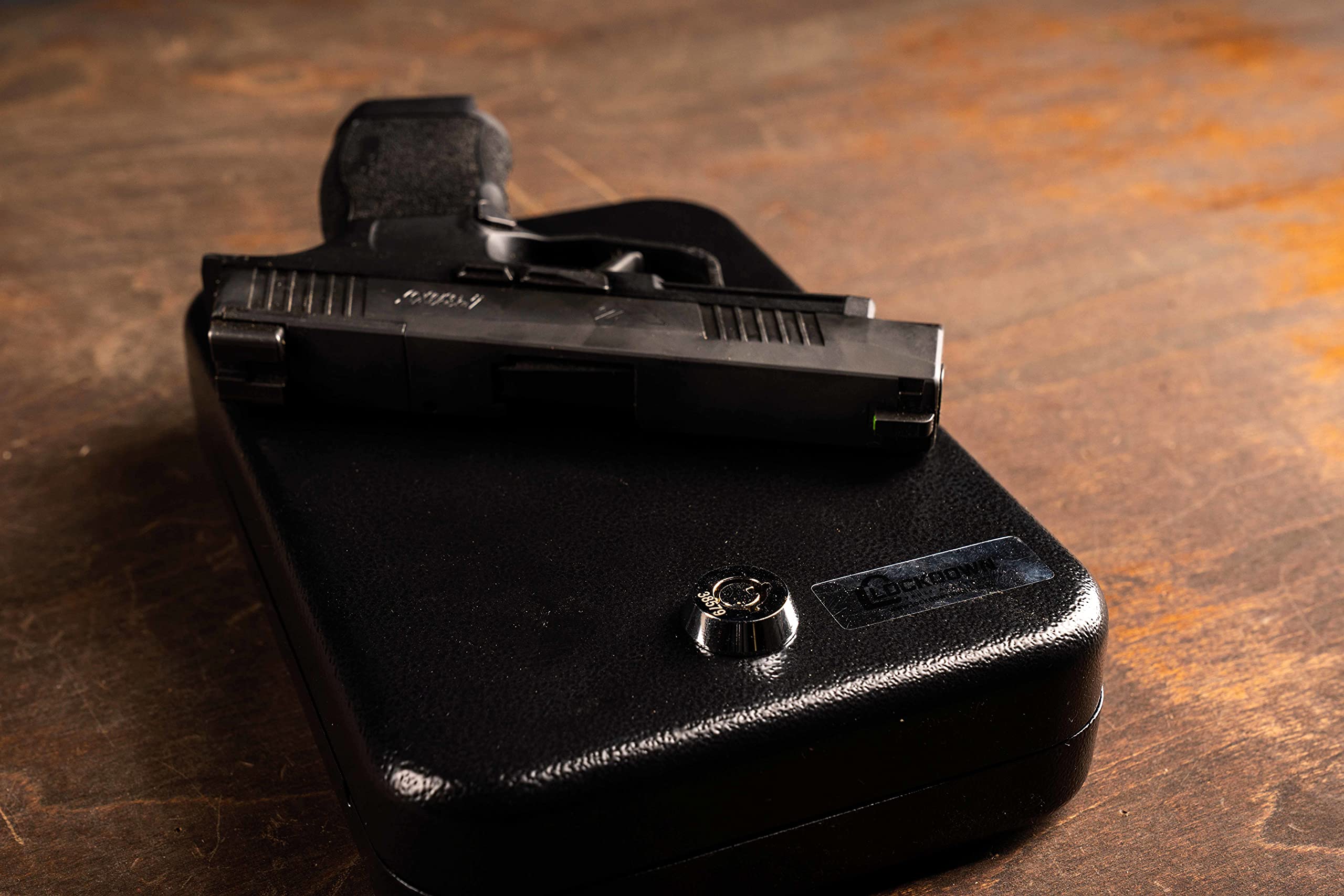 Lockdown Keyed Compact and Subcompact Handgun Vault with All Steel Construction, TSA Approval and CA DOJ Certification for Secure Storage and Travel