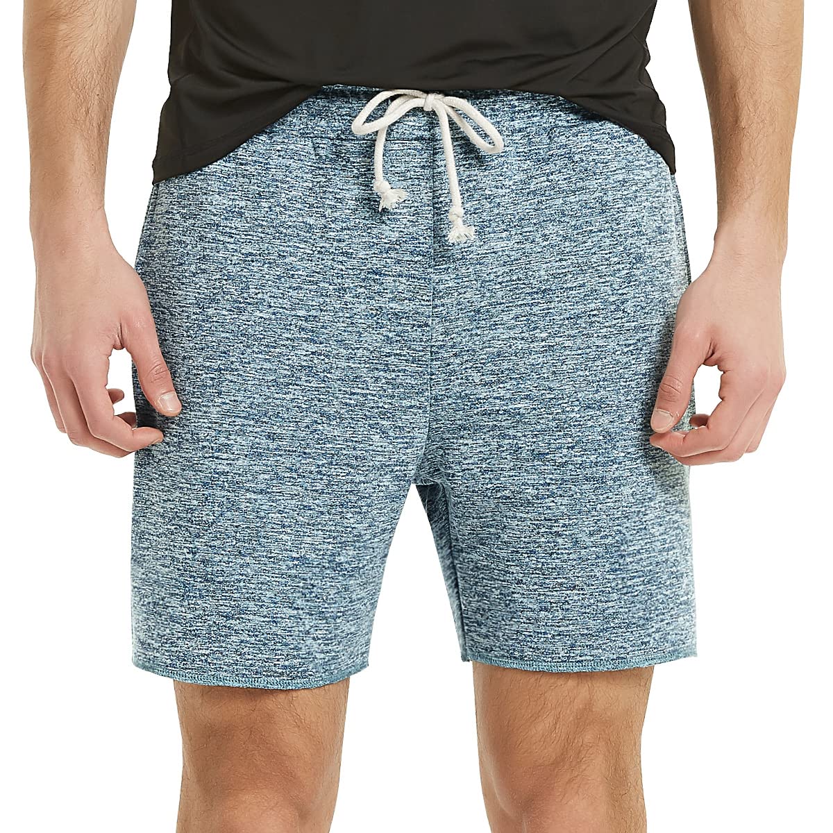 Lounge Shorts Men 6 Inch Comfy with Pockets(Marled Blue,XL)