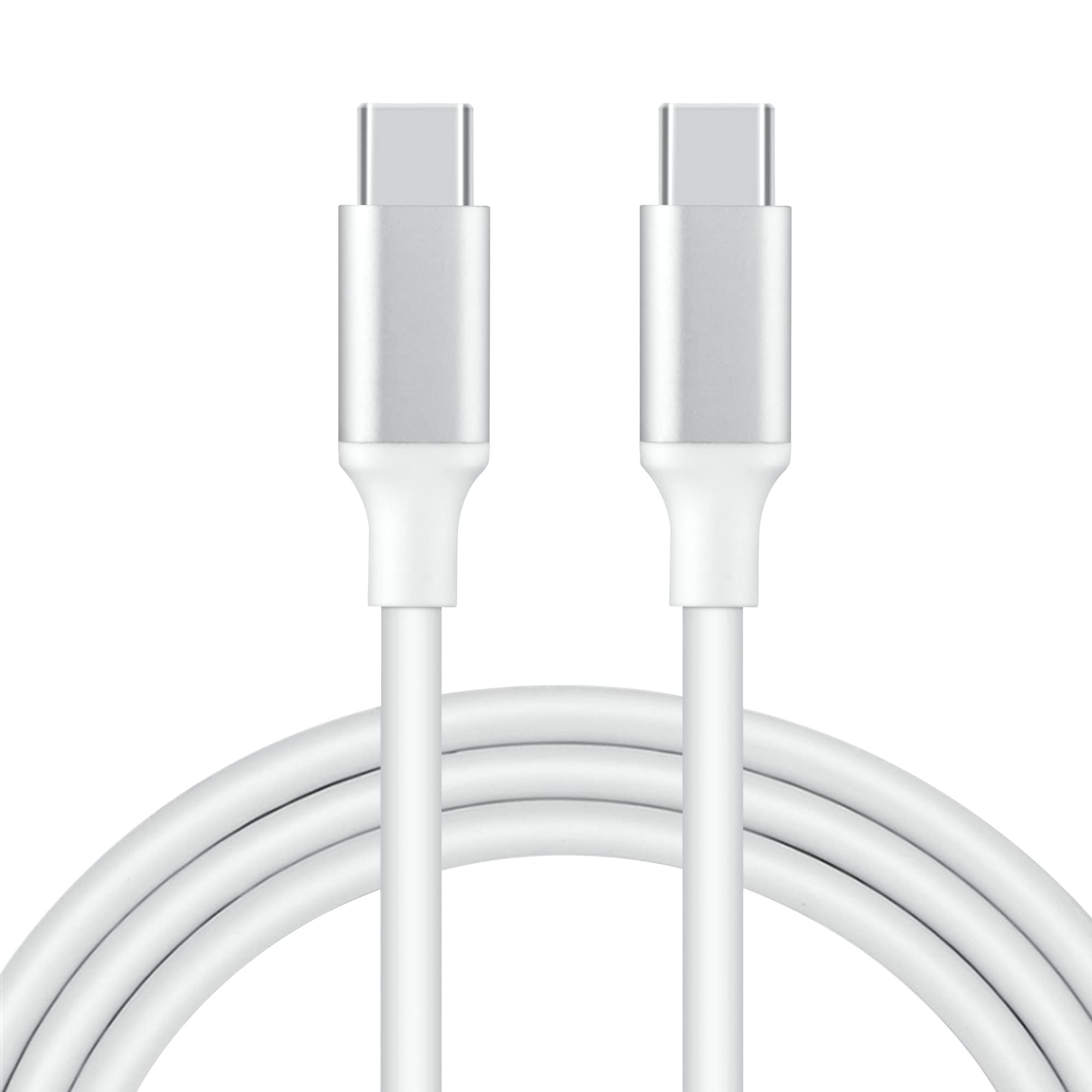 Digipartspower White 5ft 100W USB-C to USB-C Data Sync Power Adapter Charger Cord Cable Compatible with DELL Latitude 7275 7370 XPS 12 13 9333 9380