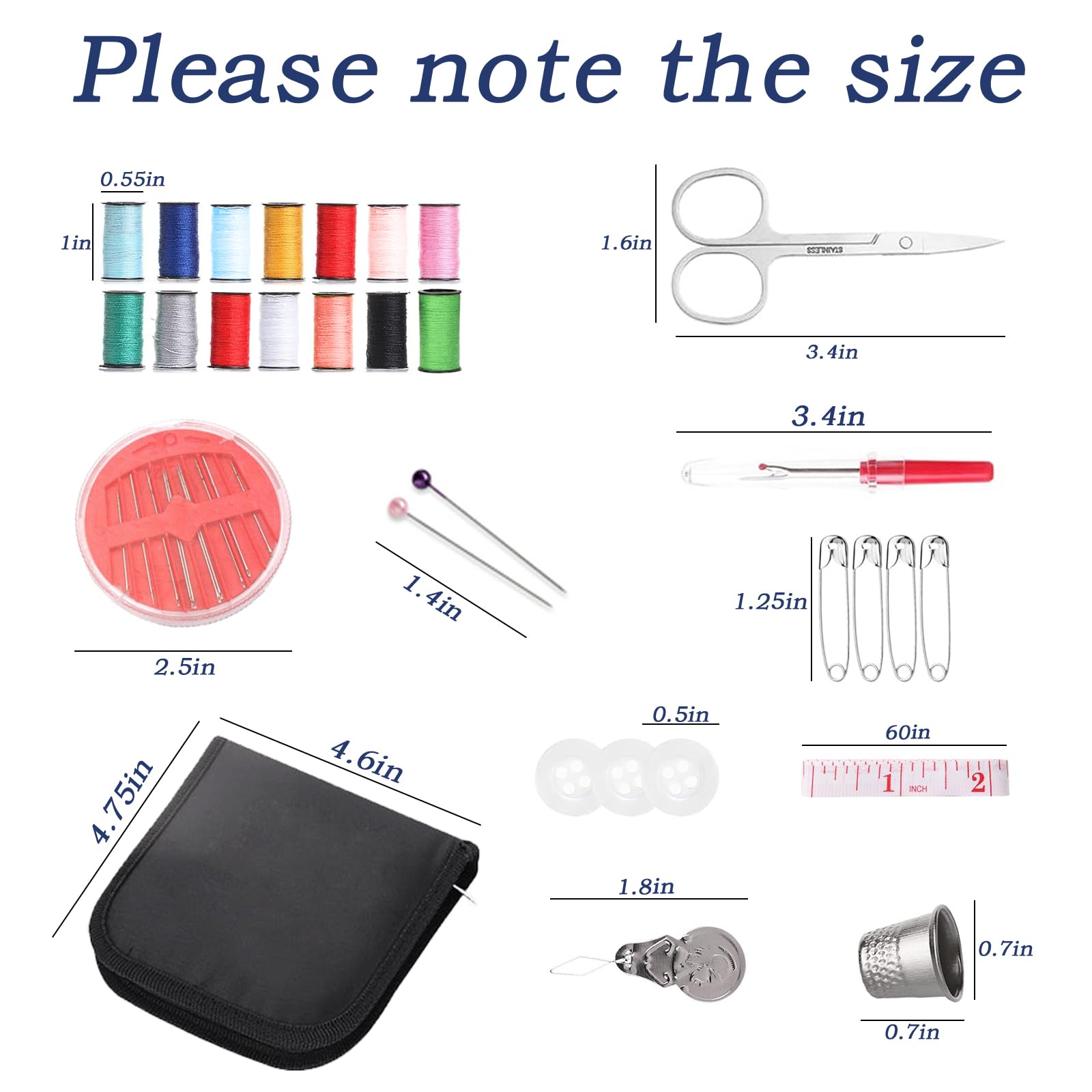 Sewing Kit,Sewing Bag Set, Portable Sewing Kit - DIY Supplies with Accessories, Ideal for Adults, Beginners, Travelers and More. Includes Black Handbag.