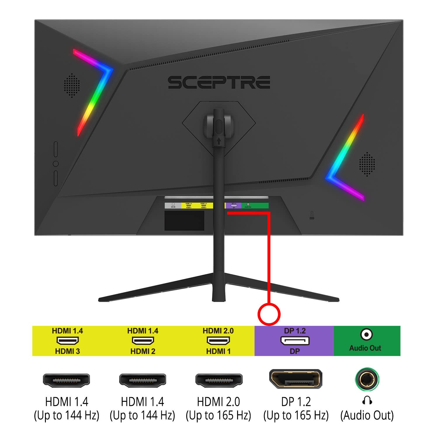 Skytech Gaming Archangel Gaming Computer PC Desktop with Sceptre 25" 165Hz 1ms Gaming Monitor