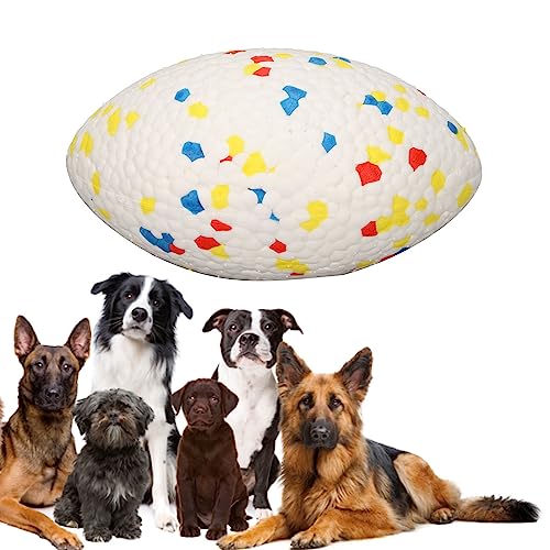 Dog Color Rugby Toy, Bite Resistant Teeth Grinding High Bouncing Power Interactive Floating Dog Chew Toy Balls, Aggressive Chewers Toys for Pet Dog Relieving Boredom