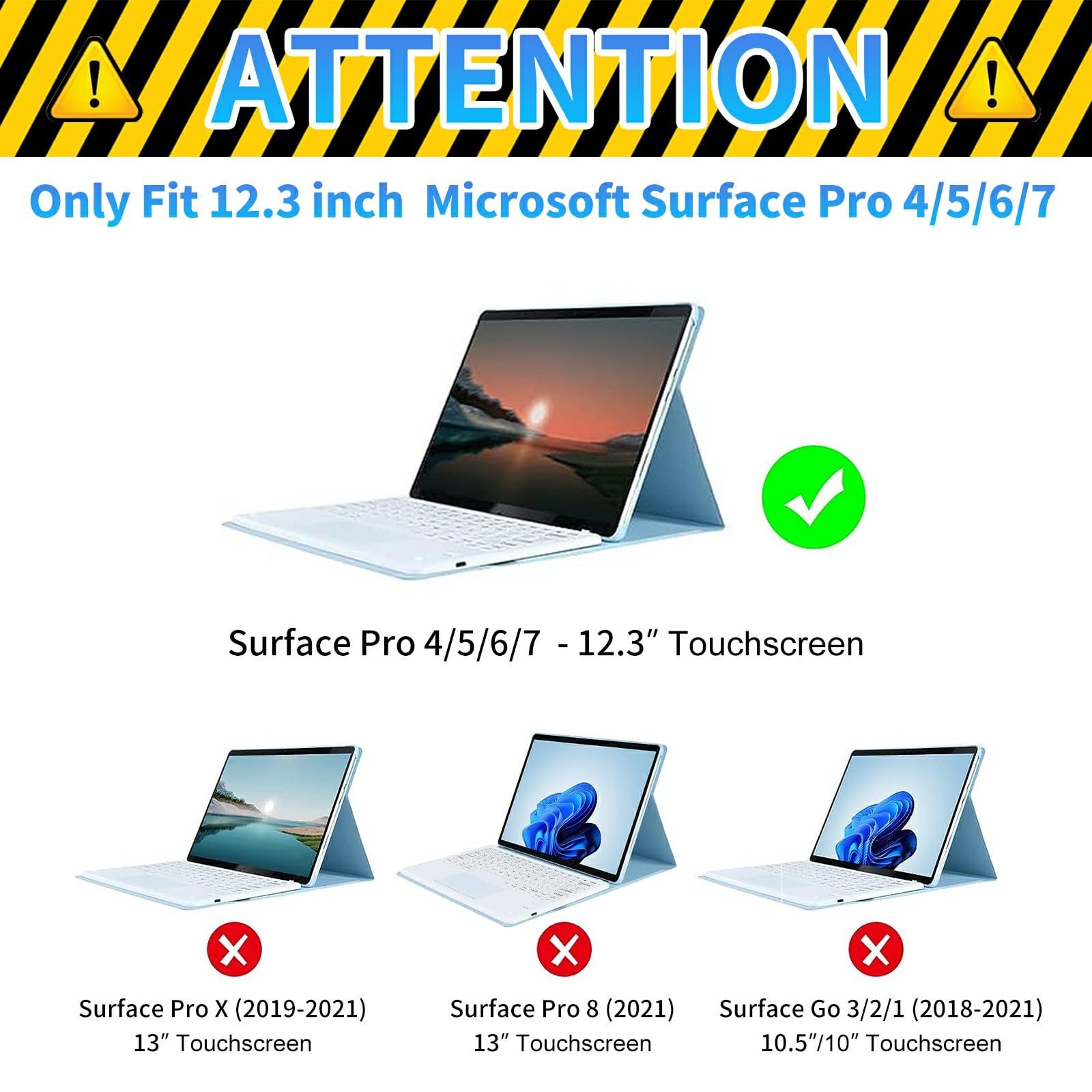Case for Microsoft Surface Pro 7 Plus/Pro 7/Pro 6/Pro 5/Pro 4/Pro LTE 12.3 Inch PU Leather Slim Multiple Angles Stand Smart Cover with Auto Wake/Sleep, Cool Wolves Howling at The Moon