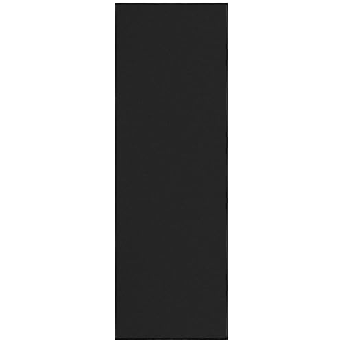 Machine Washable Modern Solid Design Non-Slip Rubberback 2x5 Traditional Runner Rug for Hallway, Kitchen, Bedroom, Entryway, 20" x 59", Black