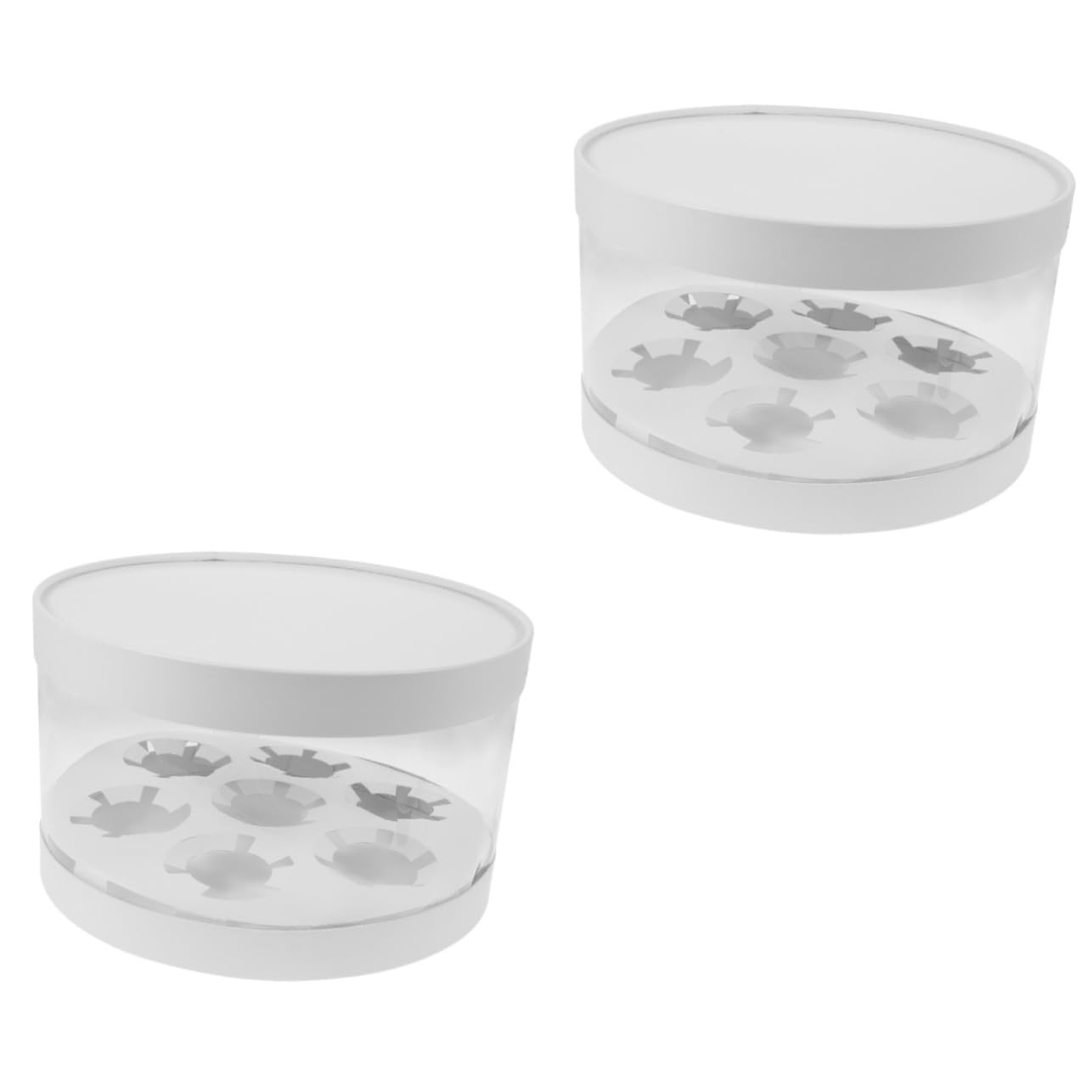 Abaodam 2pcs Elegant Cupcake Carrier Box Cupcake Packaging Box Handle for Cupcake Muffin Cake Safe Material Easy to Carry for Party Catering