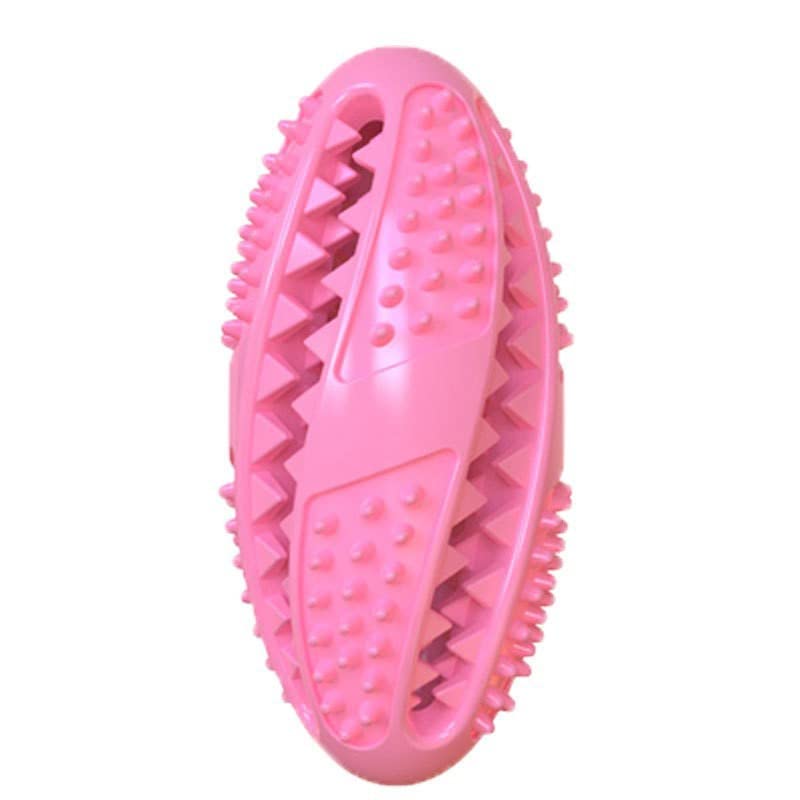 Dog Toys for Aggressive Chewers,Interactive Feeding Dog Toys for Teeth Grinding Training to Relieve Boredom,Small Medium Large Dogs (Rugby Pink)