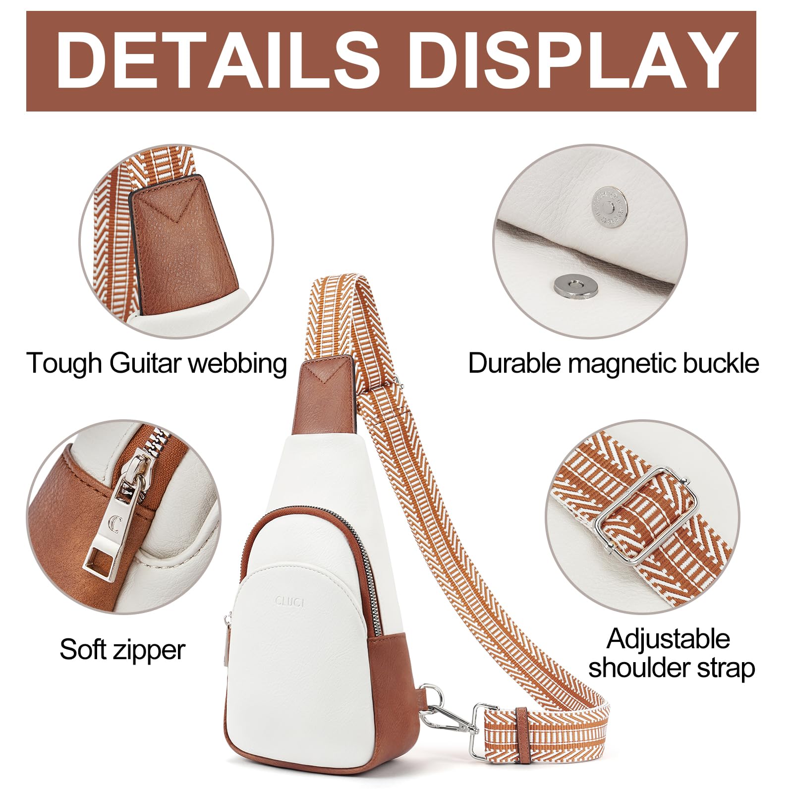 CLUCI Small Sling Bag Bundles with Laptop Tote Bag for women