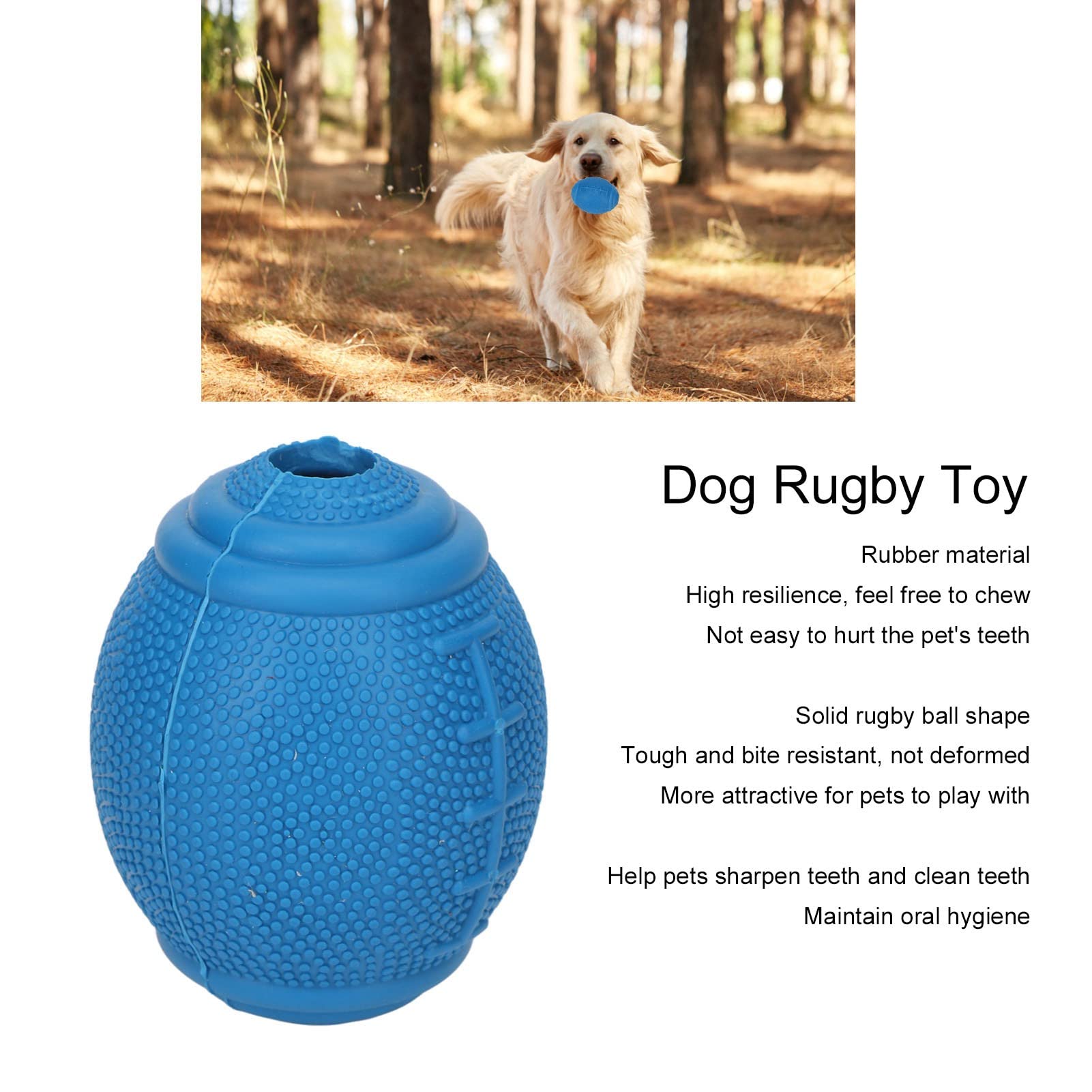 Naroote Pet Chewing Toy Balls Interactive Rubber Teeth Clean Safe High Resilience Bite Resistant Outdoor Dog Rugby Toy