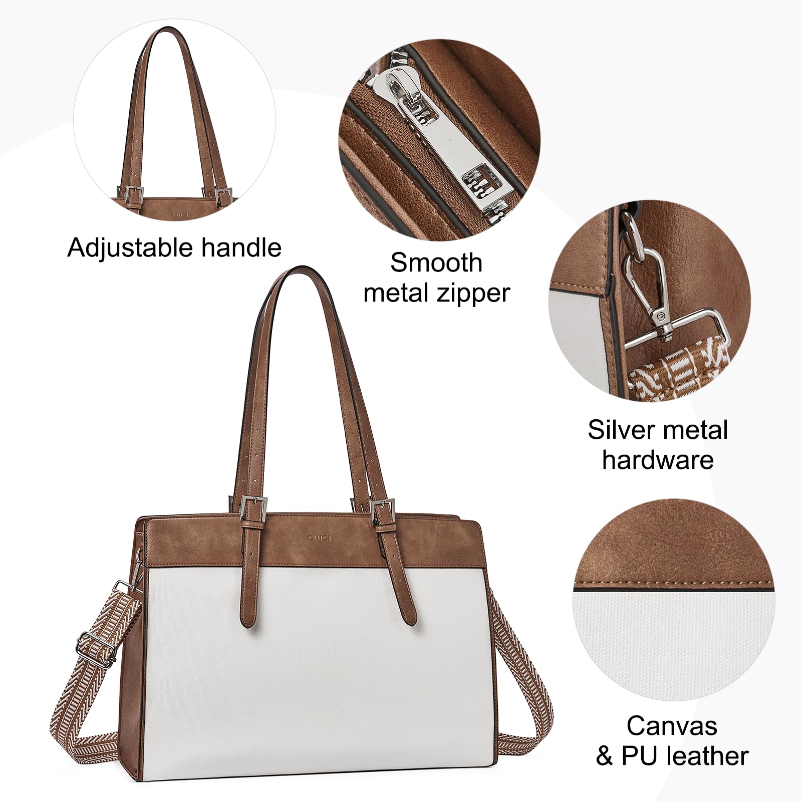 CLUCI Small Sling Bag Bundles with Laptop Tote Bag for women