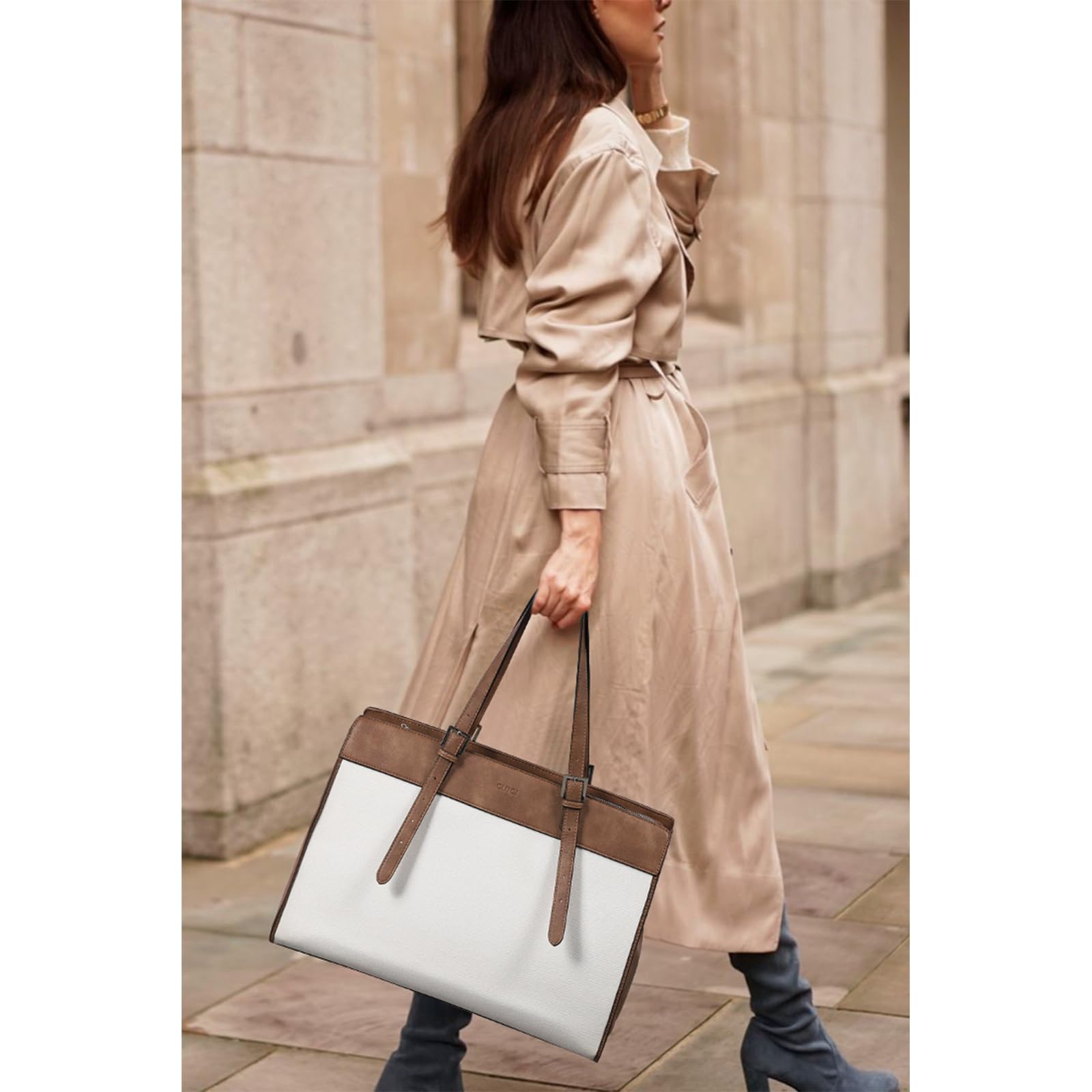 CLUCI Small Sling Bag Bundles with Laptop Tote Bag for women