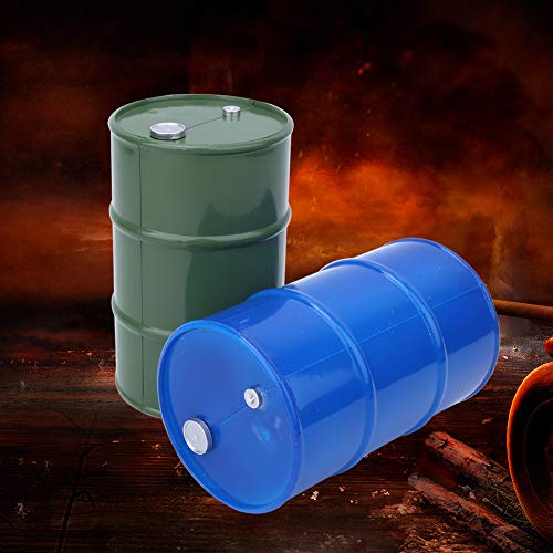 Astibym RC Car Oil Container, Fashionable Mini Oil Drum Simulation Deform Resistant for for SCX10 90047(Blue-Green)