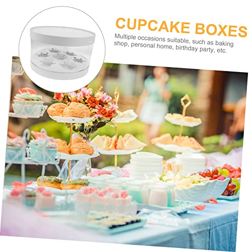 Abaodam 3pcs Cake Box Cupcake Transport Container Cupcake Holders Dessert Carrier Cupcake Storage Containers Cupcake Carrier with Lid Muffin Cake Carrier Cupcake Carrier with Cover