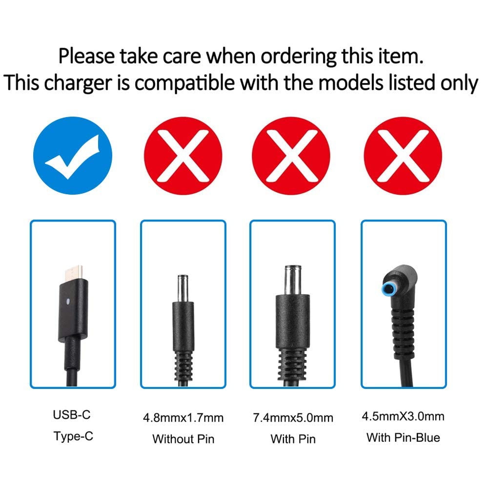 Mackertop Replacement 90W USB C Adapter Charger Compatible with Dell Latitude 11 5175, Latitude 11 5179, Latitude 12 7275, Latitude 13 7370, Dell XPS 12 9250, LA90PM170 0TDK33 TDK3