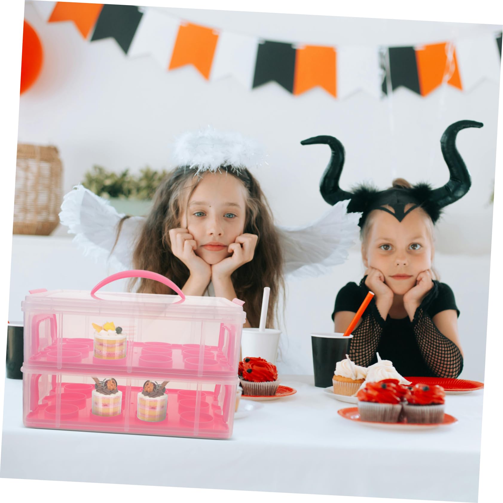 LALAFINA Box cake packing box cupcake holder with lid cake container holder cupcake carrier with lid egg trays carrier cake carrier holder tart carrier Dessert table bakeware plastic