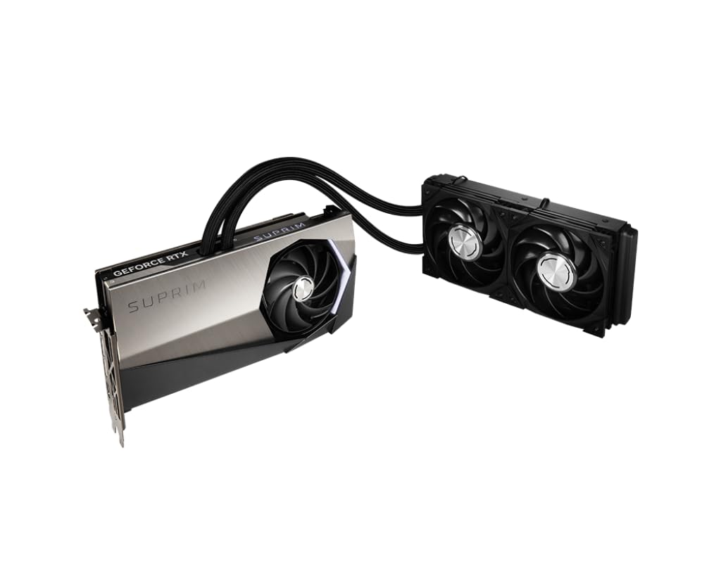 MSI SUPRIM Liquid X GeForce RTX 4090 Liquid Cool Graphics Card (PCIe 4.0, 24GB 384Bit GDRR6X, HDMI 2.1a, DP 1.4a, TORX Fan 5.0), w/Anti-Sag RGB Holder, HDMI 2.1 Cable