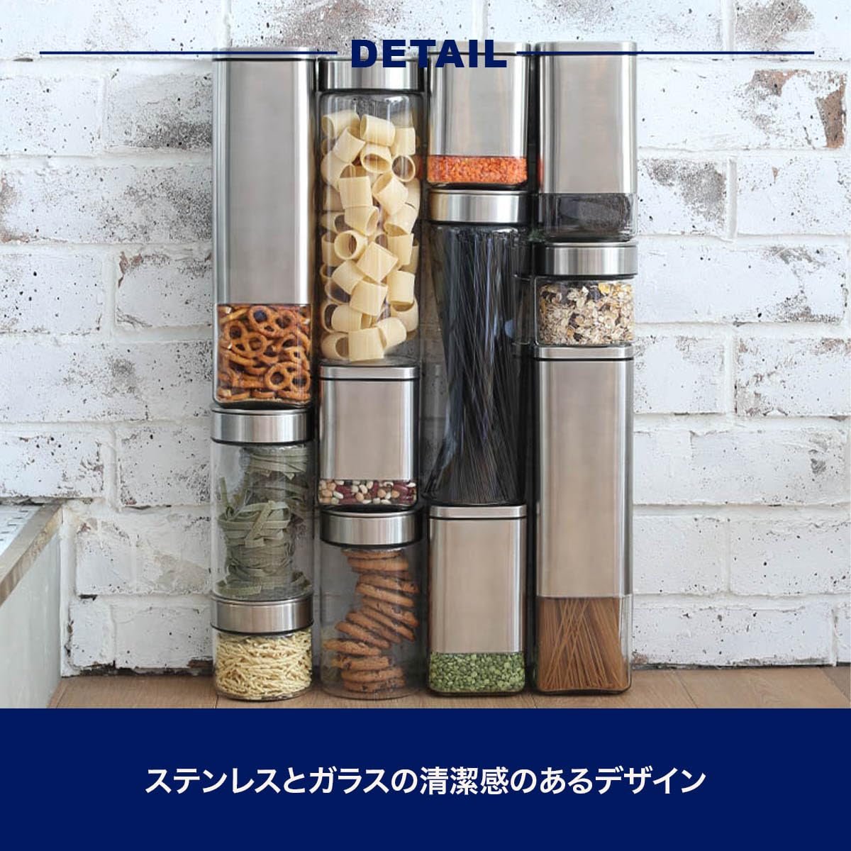 Dulton K915-1286L Condiment Container, Cylinder Jar, With Press Lid, L Size, CYLINDER JAR WITH PRESS LID