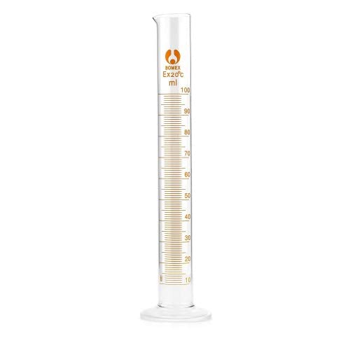 10ml Graduated Glass Cylinders (3/Pack), Measuring Glass Test Jars Borosilicate 3.3 Glass, Single Metric Scale for Lab Research Industry Teaching Brewing Wine Making Kitchen