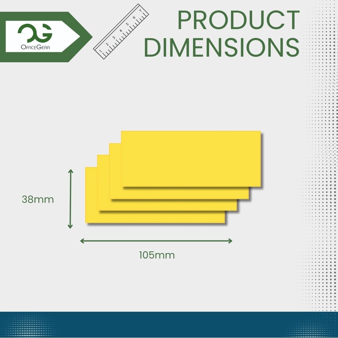 OfficeGear Yellow Shelf Edge Labels 14-up [25 Sheets - 350 Pack] 38x105mm Printable A4 Perforated Labels for Retail Barcodes, Price Stickers, Point of Sale, POS, Shelf Promotions Incl Template