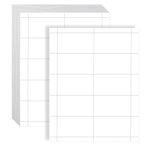 VANRA 1000 Cards Printable Business Cards 3.5x2 in Perforated Card Stock Paper for Laser & Inkjet Printers, 100 Sheets (White)