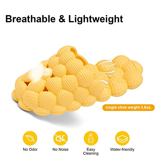 Cubufly Kids Bubble Slides Golf Ball Slipper Boy Girl Thick Sole Massage Bubble Shoes Funny House Yard Shower Slippers Yellow