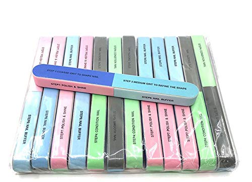 XICHEN 7-Way Nail Buffer Nail Shiner Sponge Nail Files Sanding Blocks - 12pcs