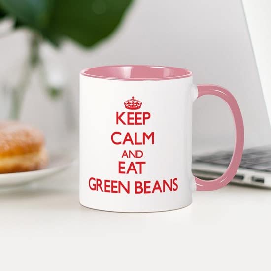 CafePress Keep Calm And Eat Green Beans Mugs Ceramic Coffee Mug, Tea Cup 11 oz