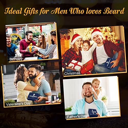 Beard Growth Kit - Derma Roller for Beard Growth, Beard Kit with Beard Growth Oil, Beard Roller, Balm, Comb - Facial Hair Growth & Patchy Beard Growth - Valentine's Day Gifts for Him Husband Boyfriend Dad