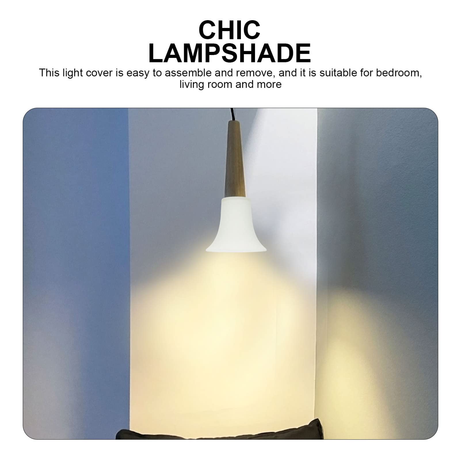 Beaupretty Glass Lampshade Glass Light Covers Bell Shaped Lampshade Ceiling Light Shade Wisteria Lamp Ceiling Lamp Light Shell Bedside Lamp Shade Chandalier Branches White Chandelier Shade