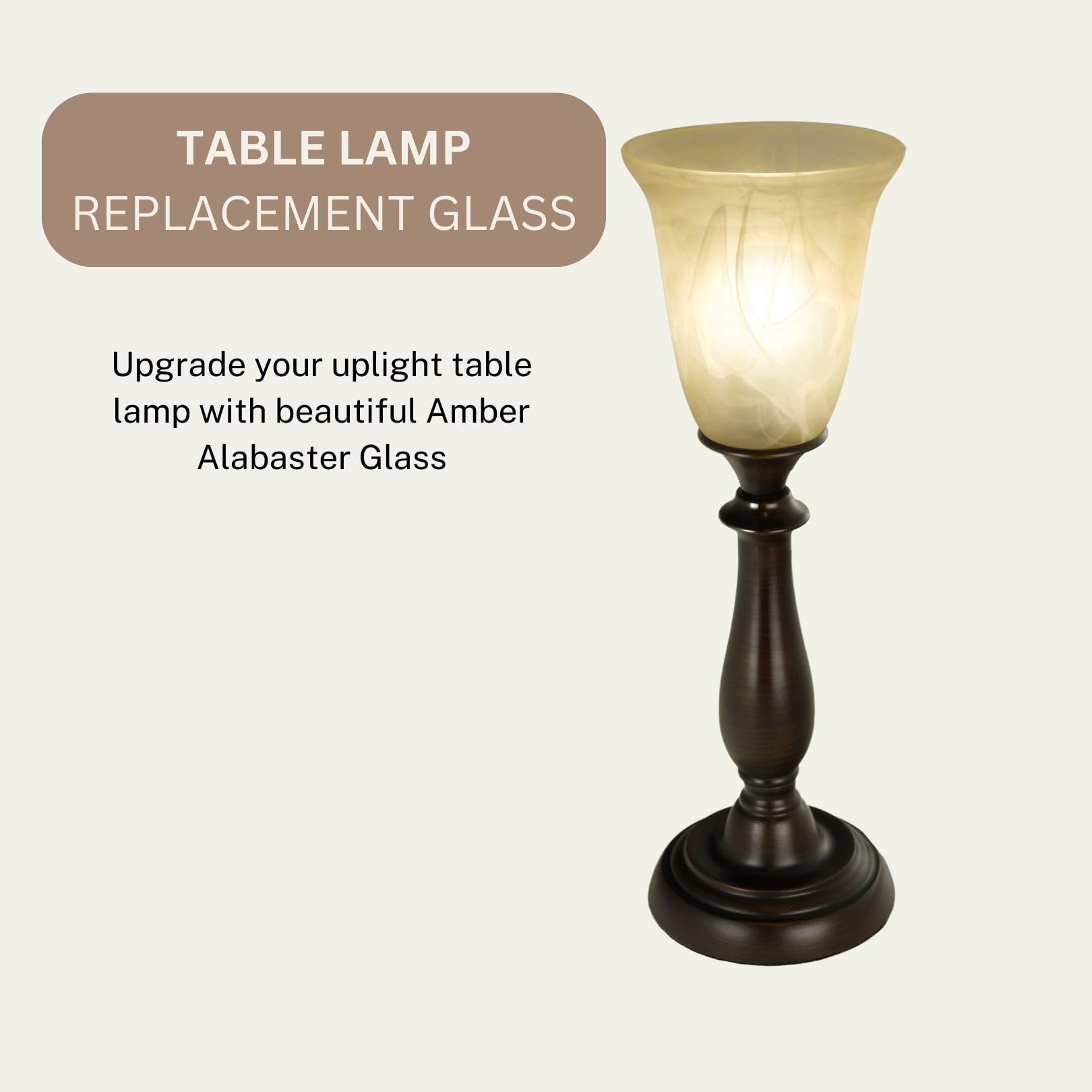 LIGHTACCENTS Alabaster Glass Pendant Light Shade - Farmhouse Style Chandelier Shades, 6"x6", Socket Nut Compatible - Upgrade Pendants, Wall Vanities, Lamps - Pendant Lamp Shade Replacement
