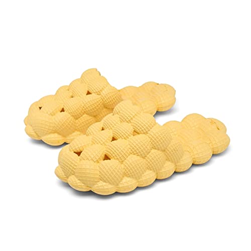 Cubufly Kids Bubble Slides Golf Ball Slipper Boy Girl Thick Sole Massage Bubble Shoes Funny House Yard Shower Slippers Yellow