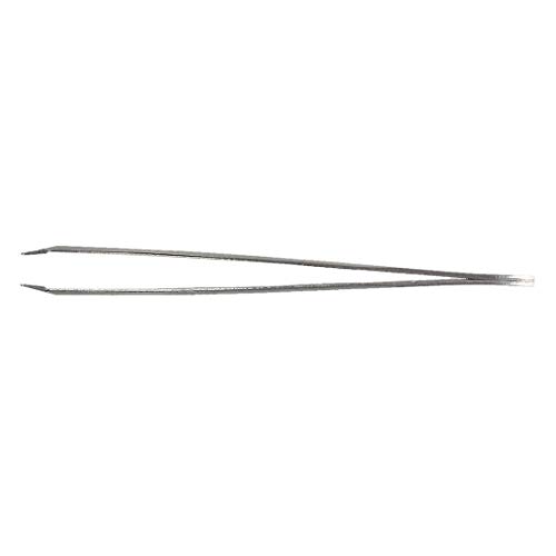 Silver Tone Stainless Steel Long Tweezers for Eyebrows 3.5 Inches Nice and Deft