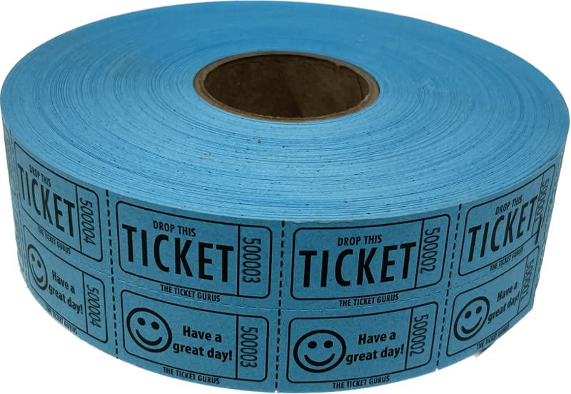 The Ticket Gurus Double Smile Raffle tickets-2000 Double Tickets/roll (4 Random Colors)