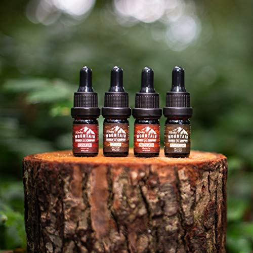 Beard Oil Sample Size Pack - 4 Unique Beard Oil Varieties (0.17 oz each) - Cedarwood, Sandalwood, Bamboo & Unscented β Contains Essential Oils