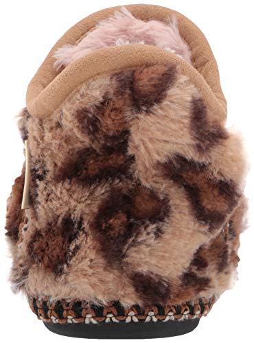 Dearfoams unisex child Charlotte Furry Bootie Slipper, Leopard, 13 Big Kid US