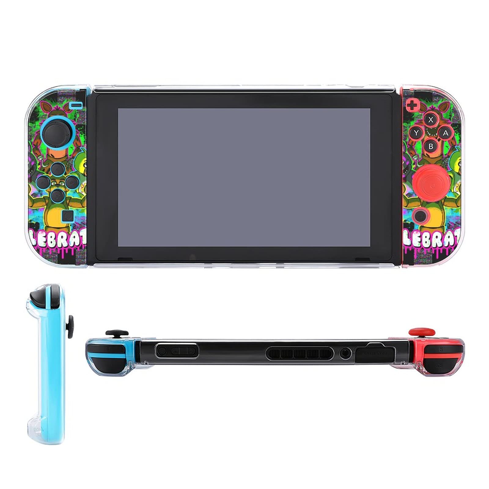 ZHENGJC Celebrate Fnaf Protective Case for Switch, Cartoons Anime Cute Case Hard Shell Dockable Protective Case Cover for Switch and JoyCon Controllerr for Nintendo Switch