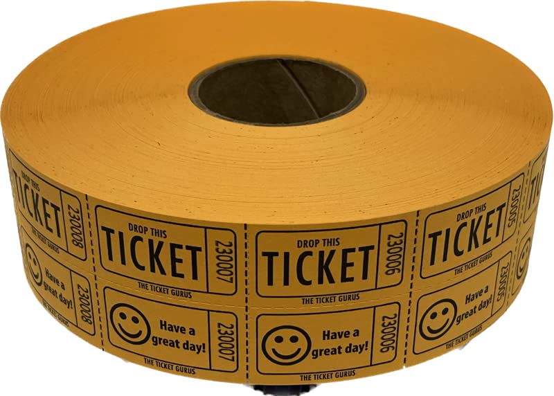 The Ticket Gurus Double Smile Raffle tickets-2000 Double Tickets/roll (4 Random Colors)