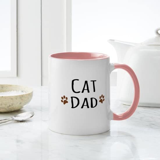 CafePress Cat Dad Mugs Ceramic Coffee Mug, Tea Cup 11 oz
