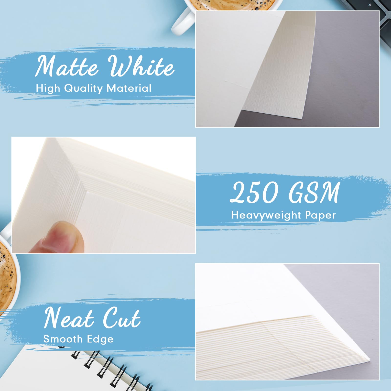 SATINIOR 1000 Pcs White Blank Printable Business Cards Paper 3.5 x 2 Inch Linen Textured Business Cards Bulk Double Sided Perforated Cardstock Compatible with Laser and Inkjet Printer