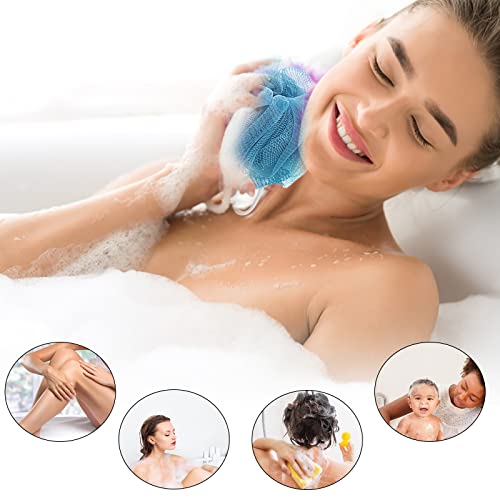 HEIMEABI Exfoliating Back for Shower,Bath Shower Set, 3pcs in A Pack,Deep Clean and Skin Car Must Haves for Teen Girls (C, One Size)