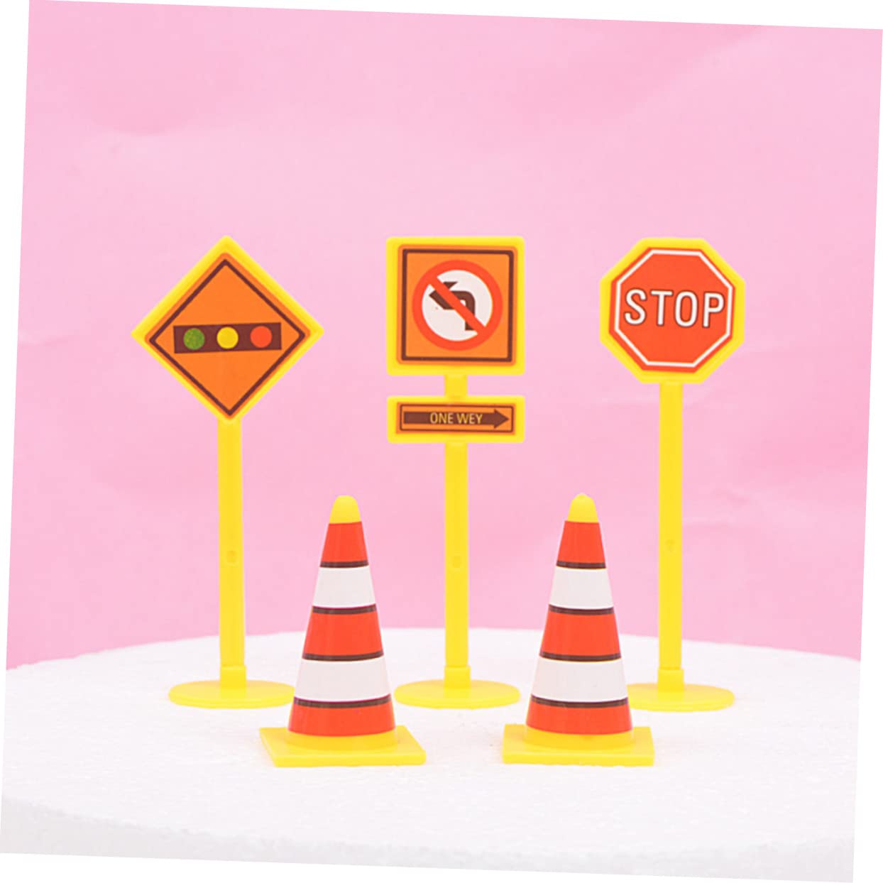 Gogogmee 25pcs Street Signs for Cake Decorations Set 5pcs/kit Creative Cake Topper Ornaments for Birthday Party Supplies