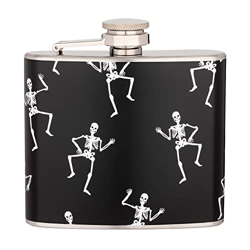 Halloween Skeleton Pattern 5 oz. Stainless Steel Flask