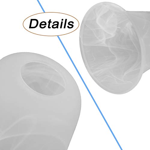 Anmytek 3 Pack Bell Shaped Alabaster Glass Lamp Shade, Lighting Fixture Accessory Lampshade Glass Replacement with 1-5/8-inch Opening Fitter, A00043