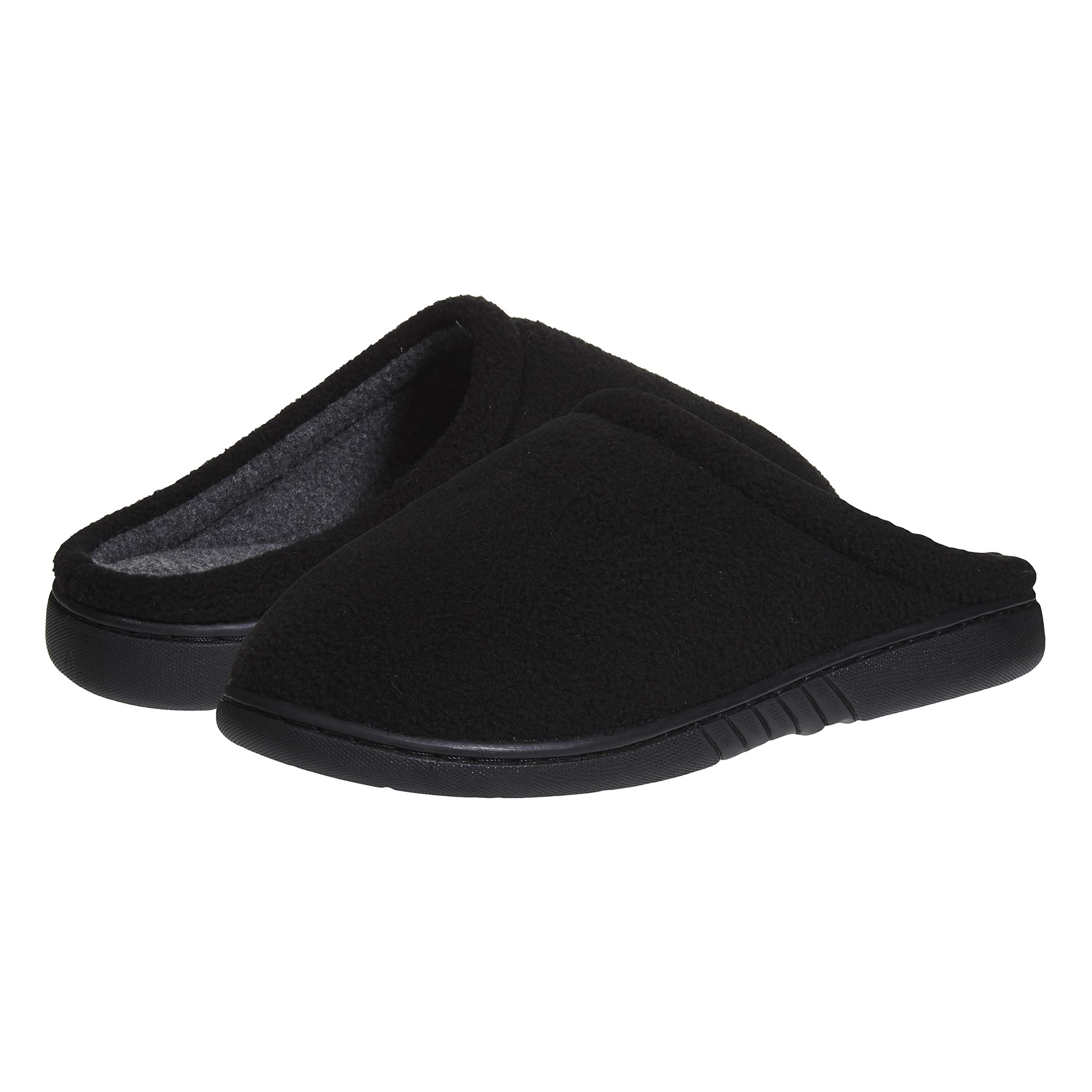 Skysole Kids Boys Fleece Clog Slippers with Rugged Outsoles Black/Grey Size 6