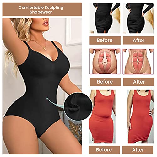 UniikStuff Bodysuit for Women - Seamless Tummy Control Shapewear Sculpting Thong Sleeveless Women Body Shape(1 Pack)
