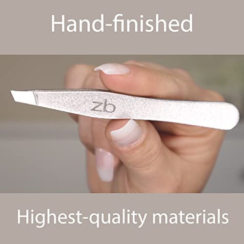 Zizzili Basics Tweezers - Surgical Grade Slant and Pointed Tweezer for Eyebrow, Facial Hair Removal and your Precision Needs - Bundle