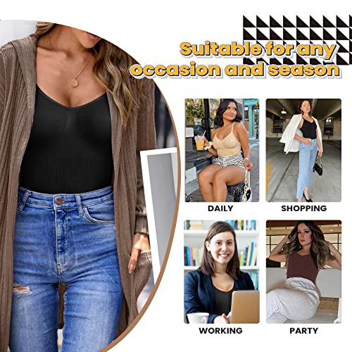 UniikStuff Bodysuit for Women - Seamless Tummy Control Shapewear Sculpting Thong Sleeveless Women Body Shape(1 Pack)