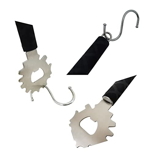 Grill Cleaner - Grill Scraper Has 12 Grooves Fits Most Grill Grate Rescue, BBQ Camping Kitchen Must Have Gadgets and Tools, with Bottle Opener Features (Black)