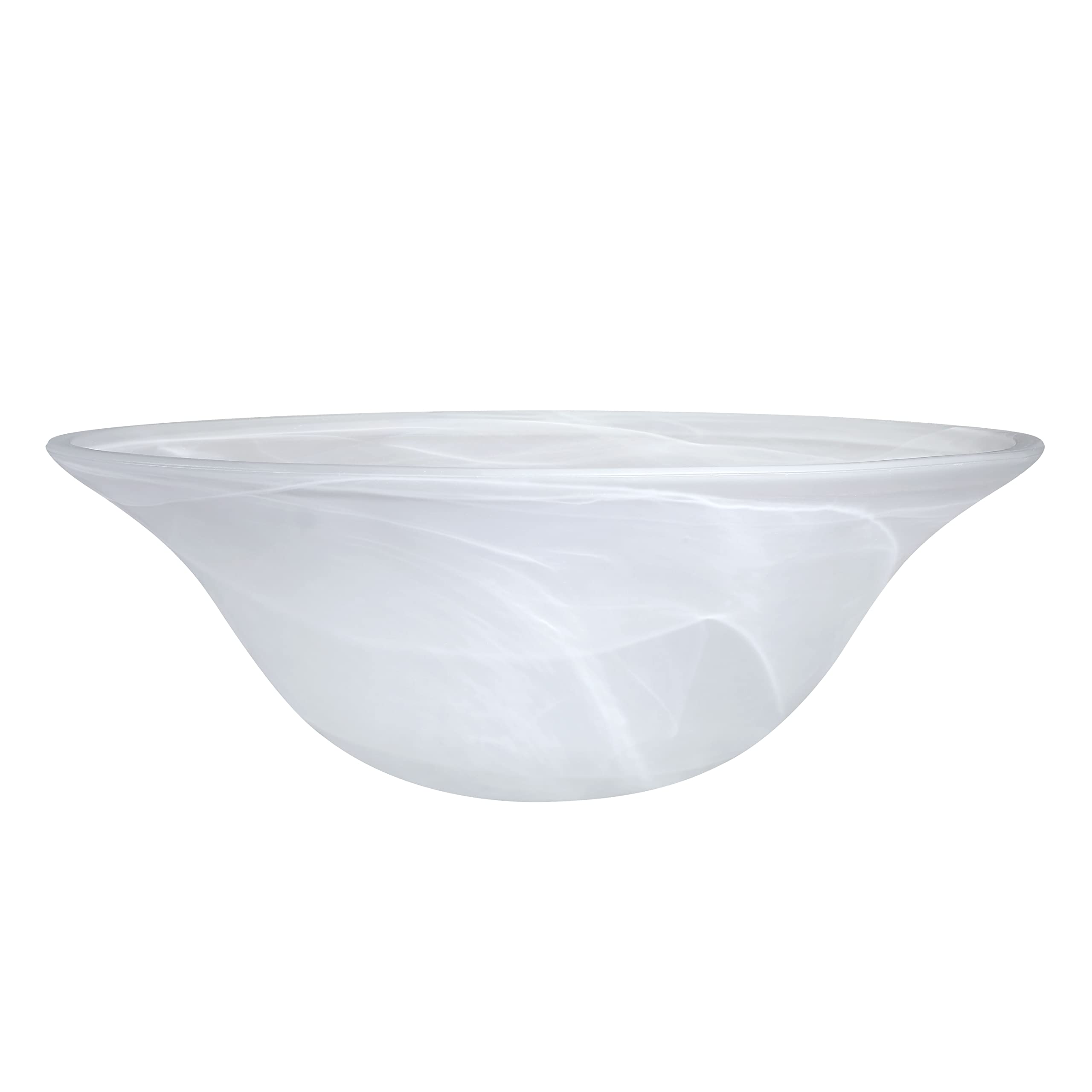 Aspen Creative 23140-11 Etched Alabaster Transitional Style Replacement Glass Shade for Medium Base Socket Torchiere Lamp, Swag Lamp and Pendant, 15-1/2" Diameter x 5-1/2" High, 1 Pack