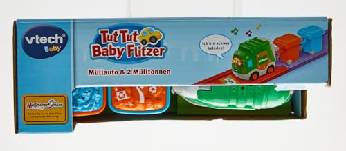 VTech Baby 80-187764 TUT Speedster Rubbish Truck and 2 Wheelie Bins Green