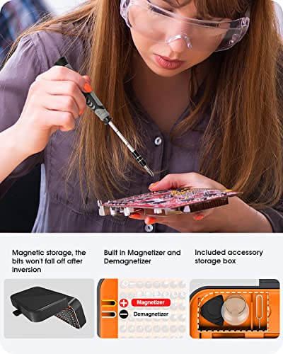 Precision Screwdriver Set, Laptop Repair Tool Kit, Kingsdun 130 in 1 Professional Computer Magnetic Screwdrivers Kit with 120 Bits Torx Star Screwdriver for PC, Xbox, Phone, Switch, Rc Car DIY